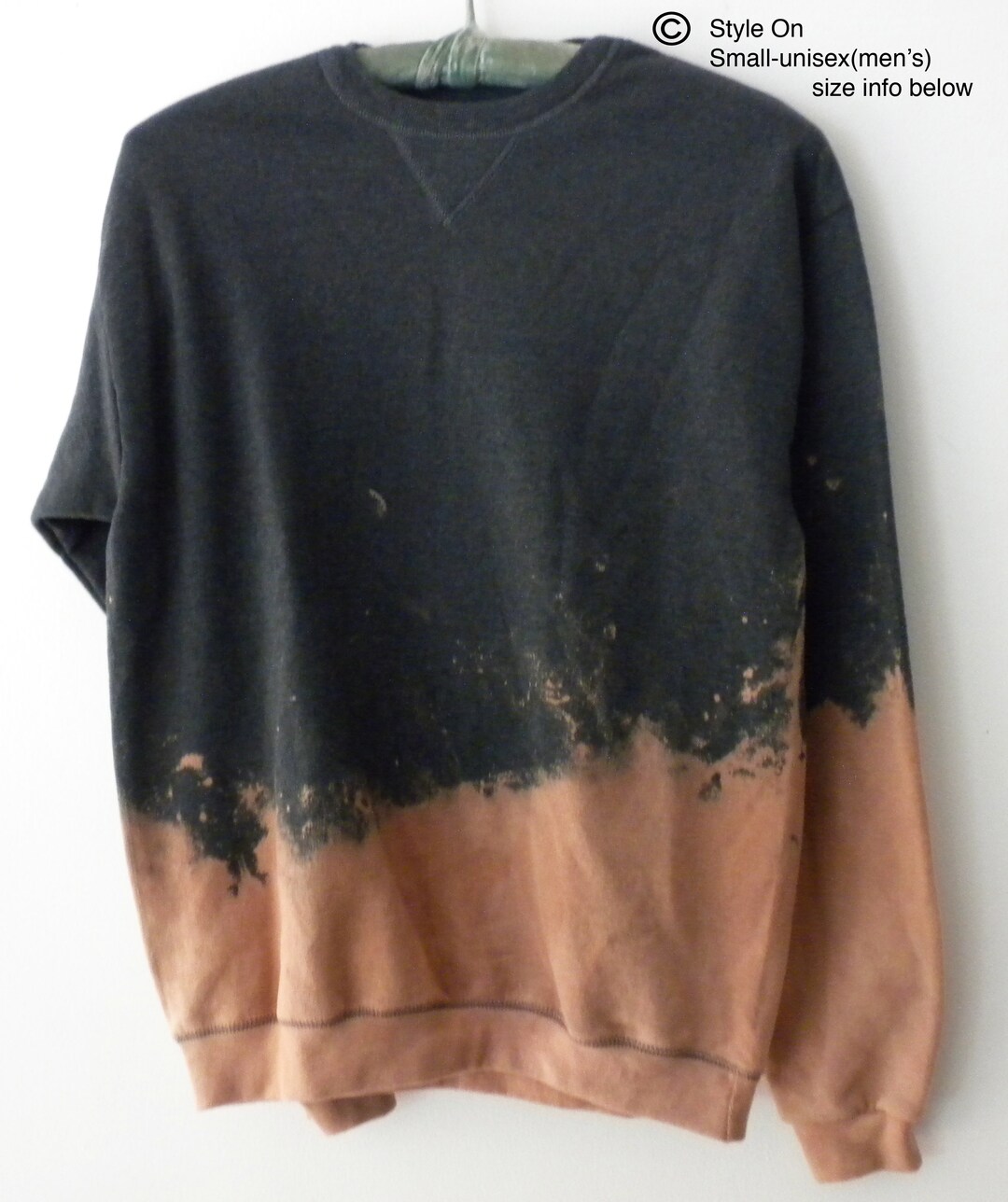Acid Wash Charcoal Gray Sweatshirt, Dip Dye Crewneck Sweatshirt, Grunge ...