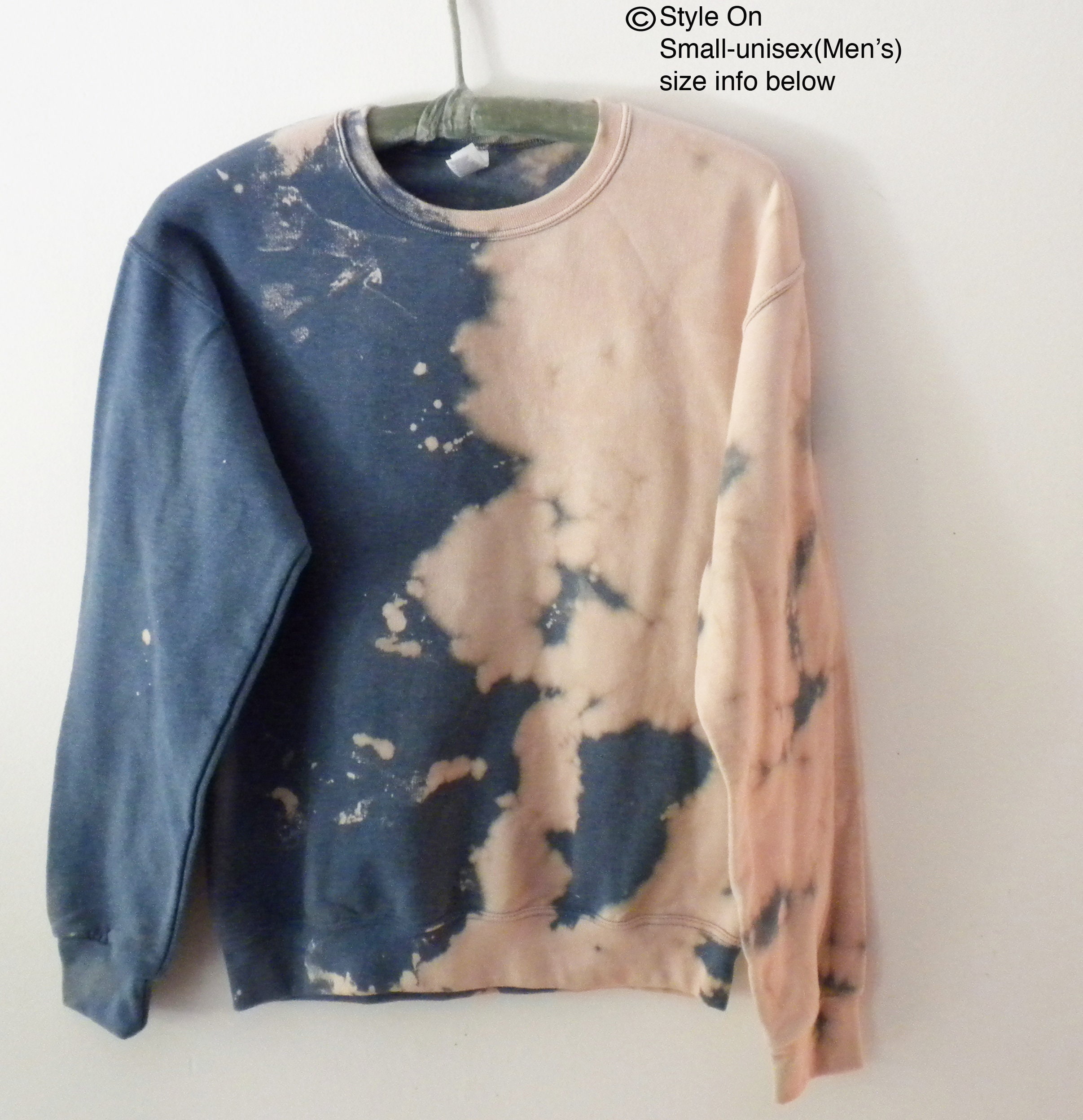 Tie dye Sweatshirt Blue Acid Wash crewneck sweatshirt pink | Etsy