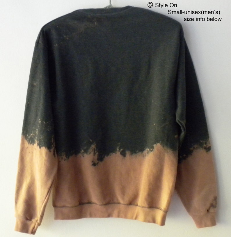 Acid Wash Charcoal Gray Sweatshirt Dip Dye Crewneck - Etsy