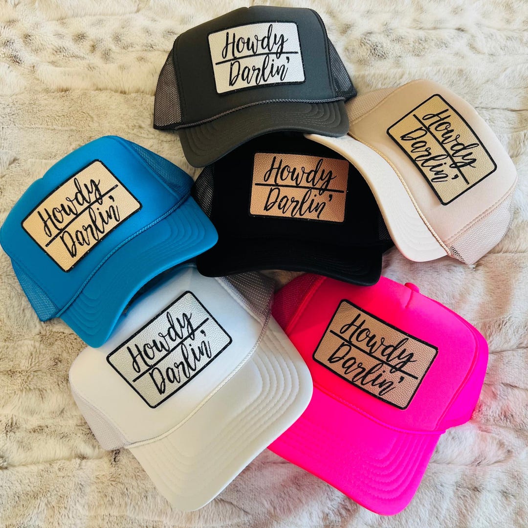 Howdy Darlin' Hat| Trucker Hat With Leather Patch| Country Concert Hat ...