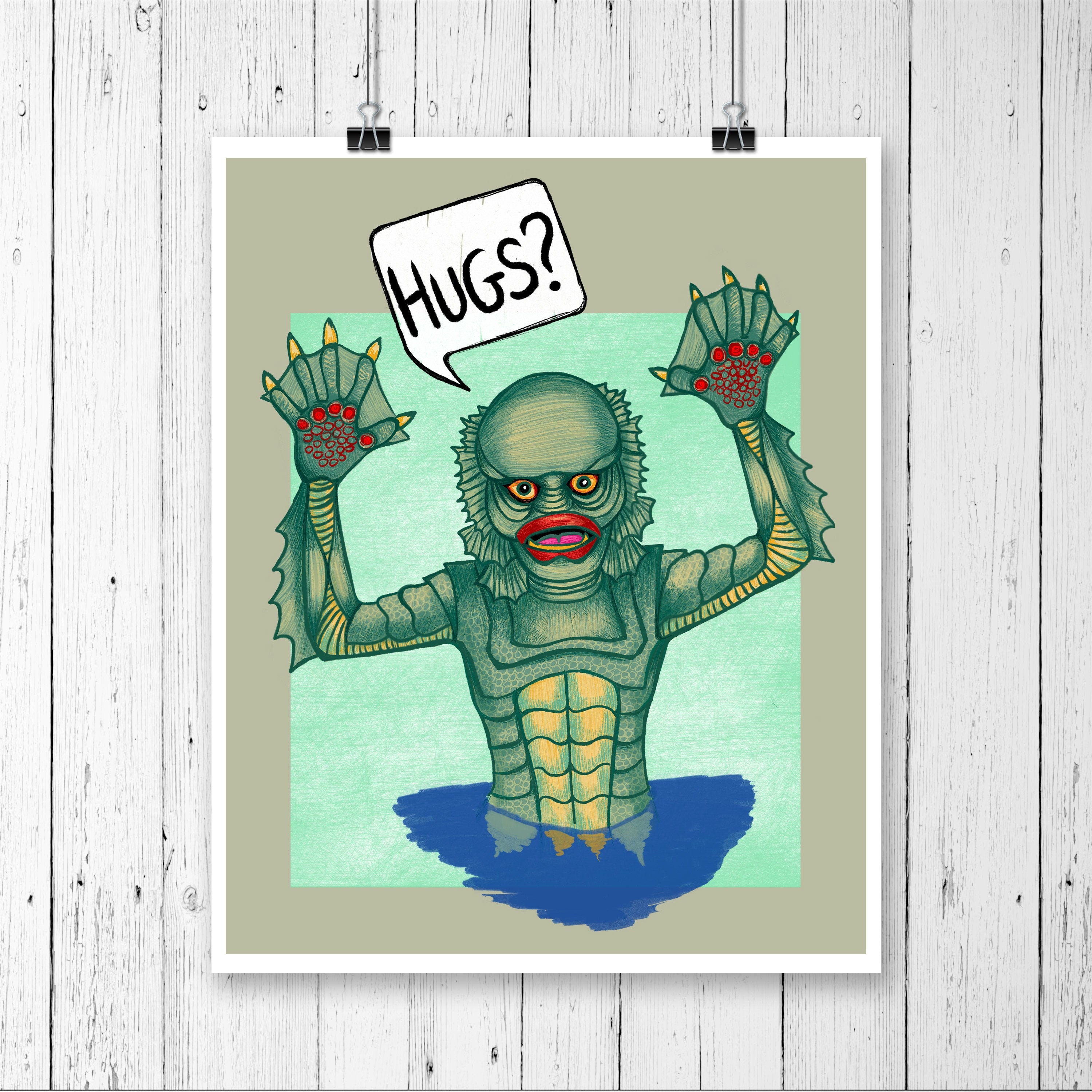 Sea Monster Print 8 X 10 - Etsy