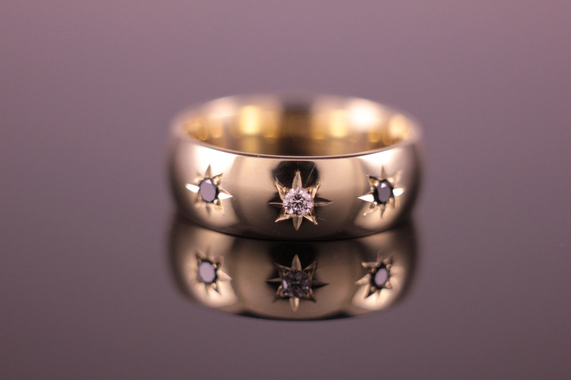 Diamond Star Set Ring 7mm | Etsy