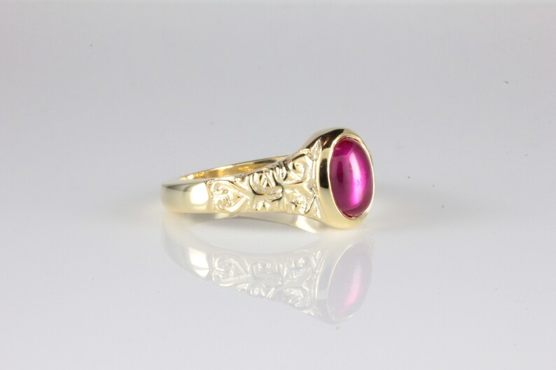Oval Ruby Ring Victorian Style - Etsy UK