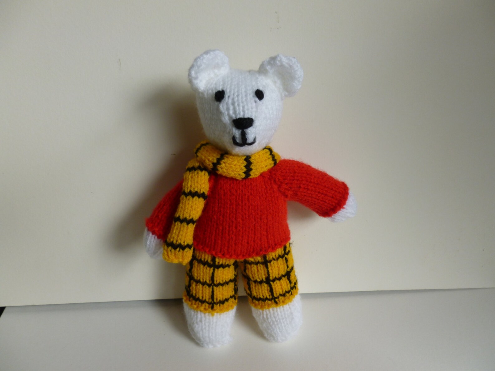 Knitted Rupert Bear - Etsy UK