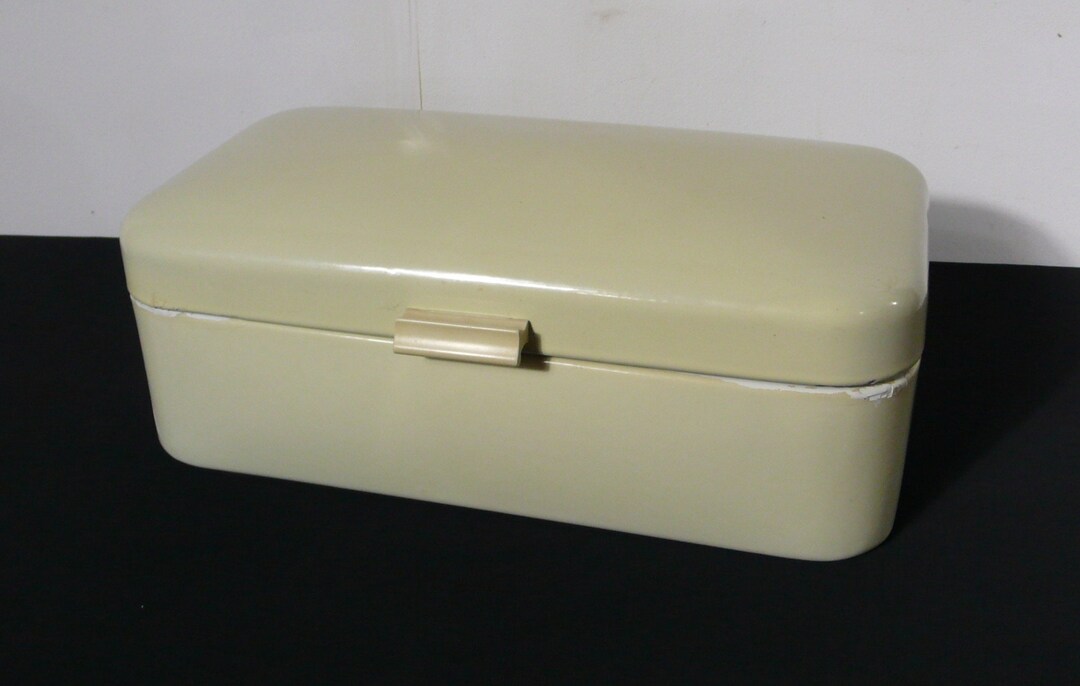 Vintage Bread Box Enamelware Ivory-white Cottage Style Germany 1930 40s ...
