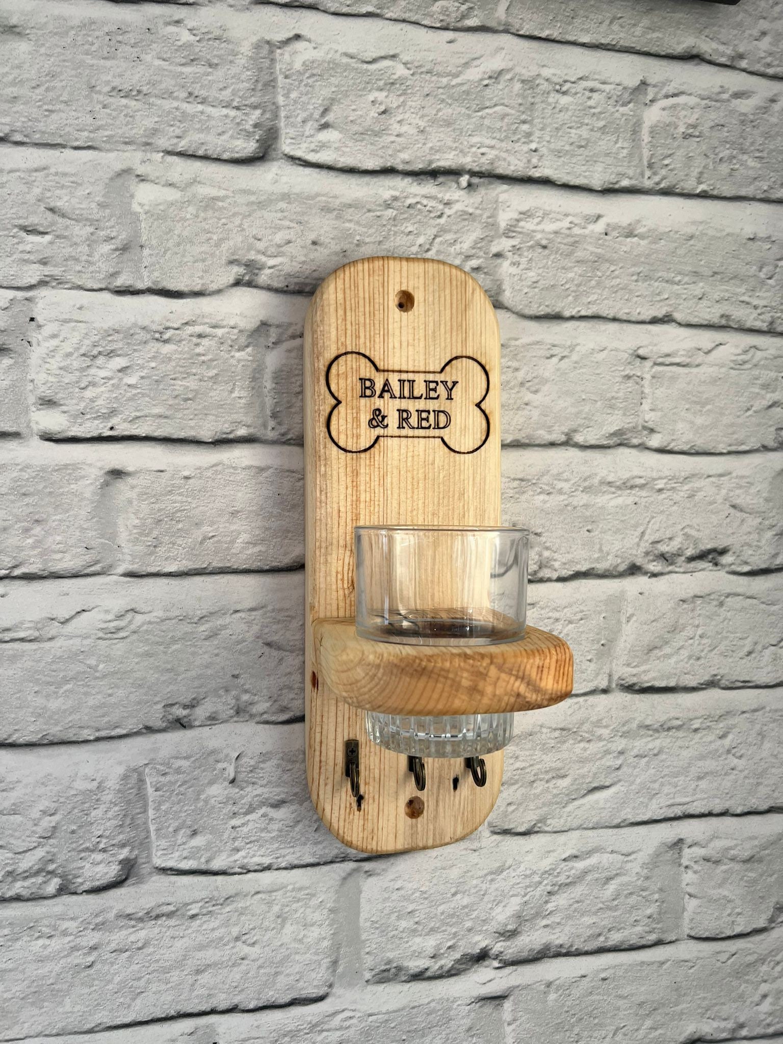 Personalised Reclaimed Engraved Wood Wall Mounted Dog Lead and - Etsy UK