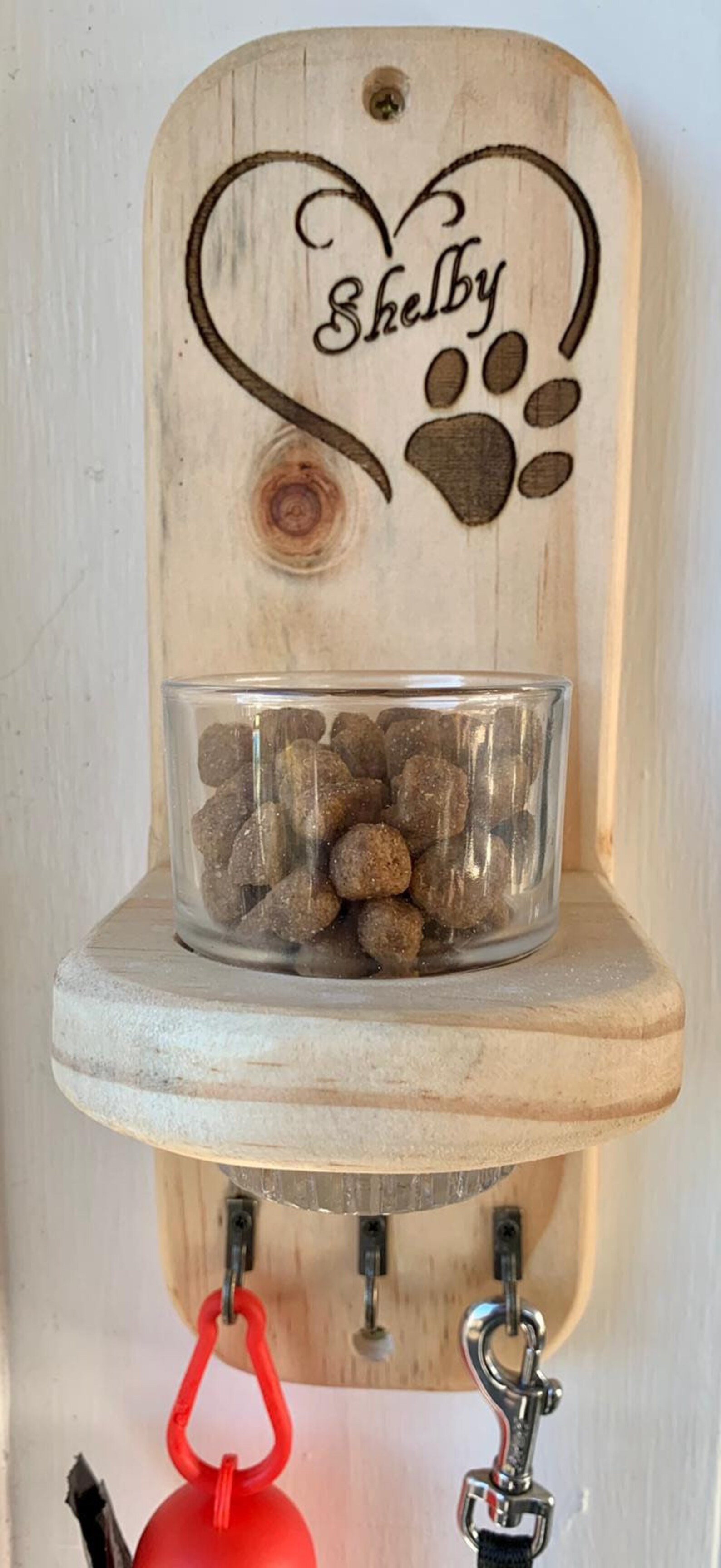 Personalised Reclaimed Engraved Wood Wall Mounted Dog Lead and - Etsy UK