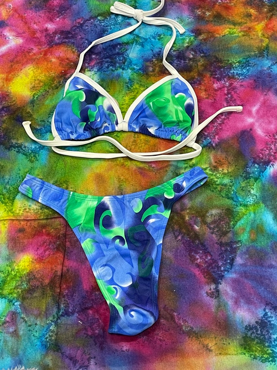 Vintage 90s Deadstock Sexy Psychedelic Triangle Strin… - Gem