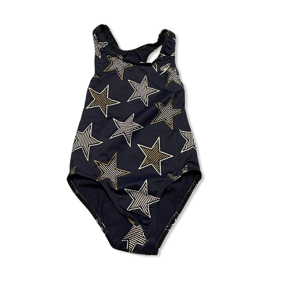 Girls Vintage 90s 1990s Speedo Navy Blue Gold White Stars Pattern Print ...