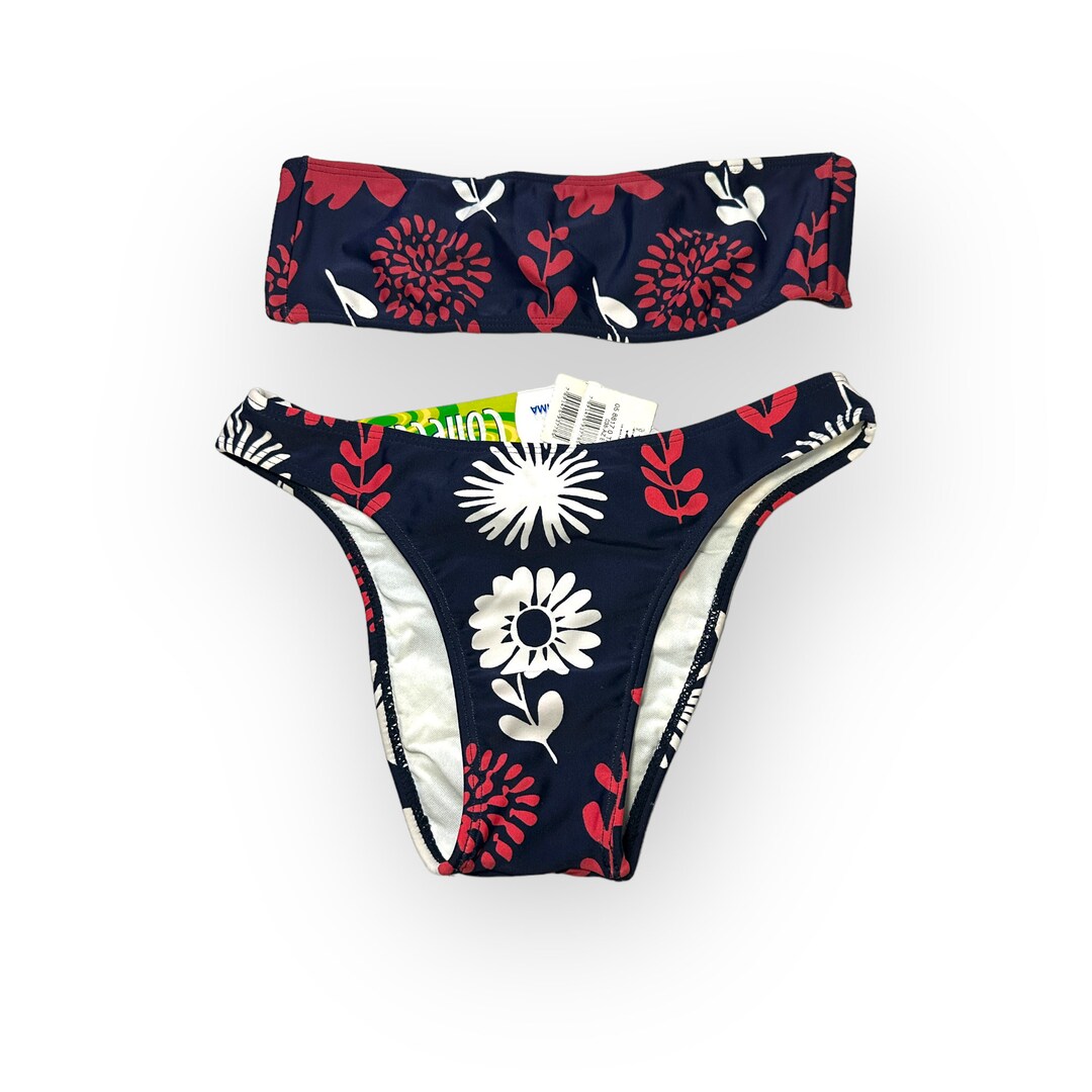 Vintage Deadstock CIA MARITIMA 90s 2000s Navy Blue Red White Floral ...