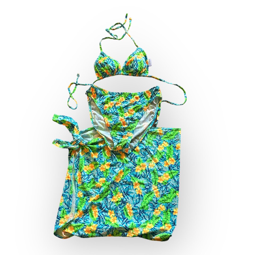 Vintage 3 Pcs 90s Y2K Deadstock Bare Assets Hawaiian Tropical Floral ...
