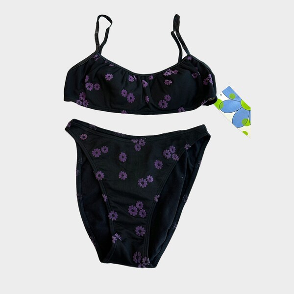 Deadstock Vintage Inspired Bikini Thong Style Floral Printed Bikini 90s