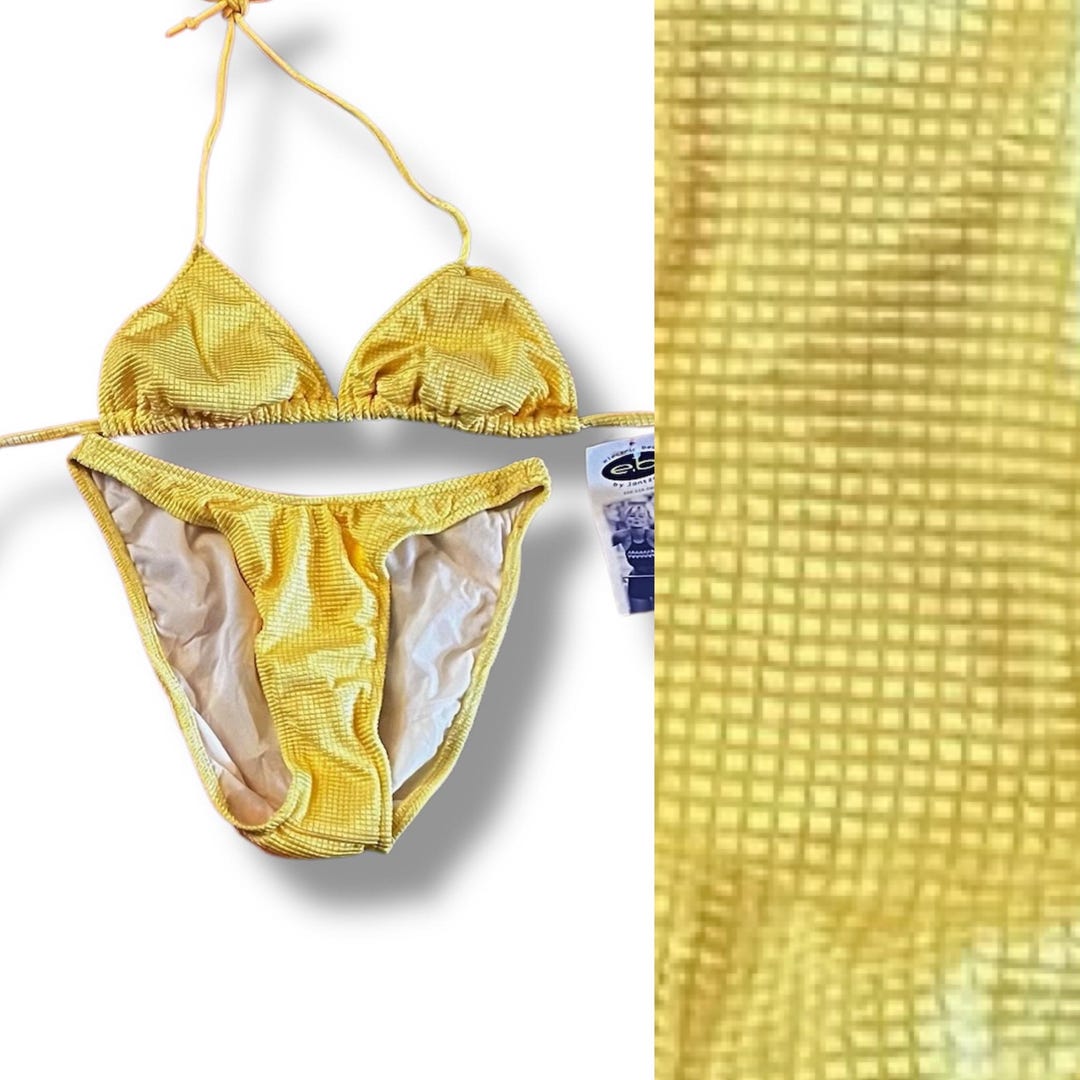 Vintage 90s Deadstock E.B. by JANTZEN Bright Solid Shinny Yellow ...