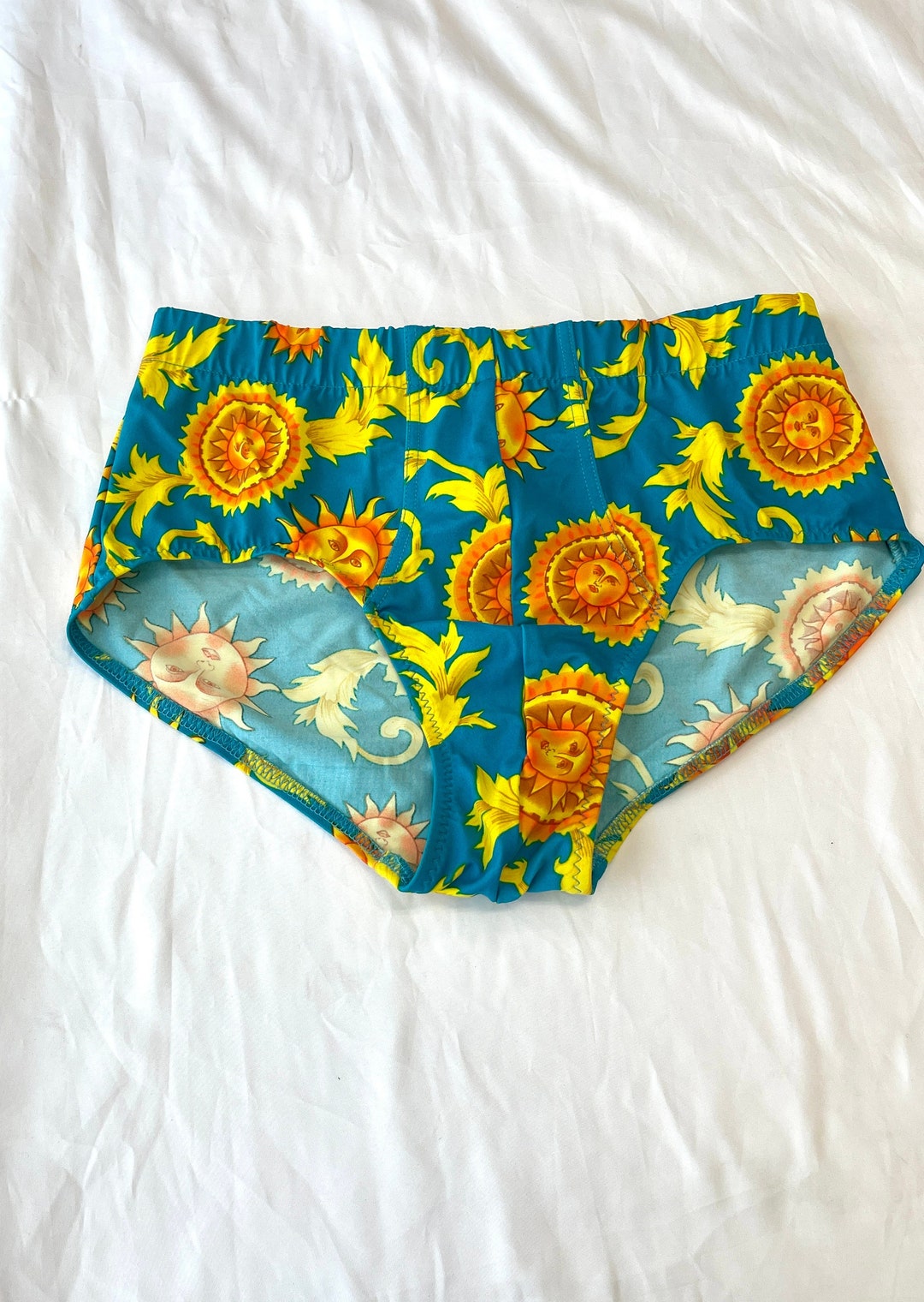 Vintage 90s 2000s Ritchie Swimwear Turquoise Blue Bright Yellow Sun ...