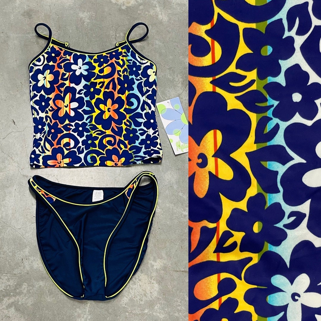 Vintage 90s Malibu Dream Girl Deadstock Tankini Top Colorful - Etsy