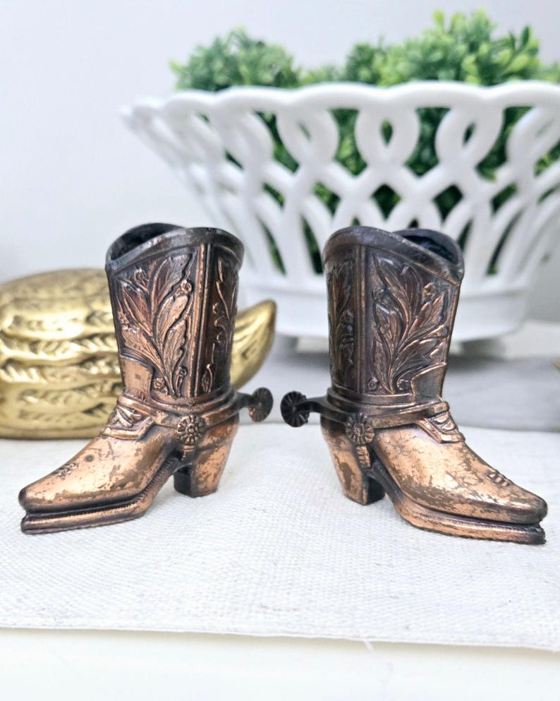 Mini Copper Cowboy Boots With Spurs - Etsy