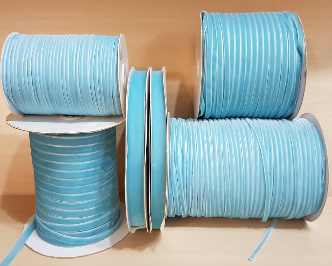 Luxury Sky Blue Velvet Ribbon 3mm 5mm 7mm 10mm 13mm 16mm 20mm 25mm 1 to ...