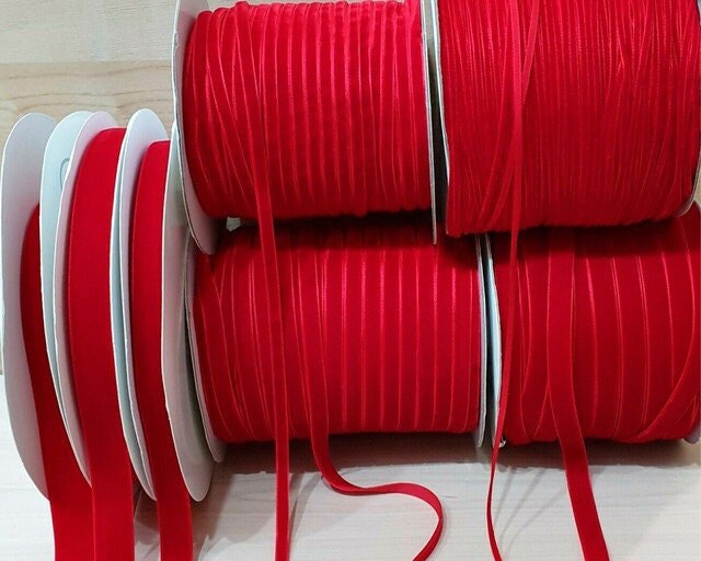 Luxury Red Velvet Ribbon Choice of 3mm 5mm 7mm 10mm 13mm - Etsy UK