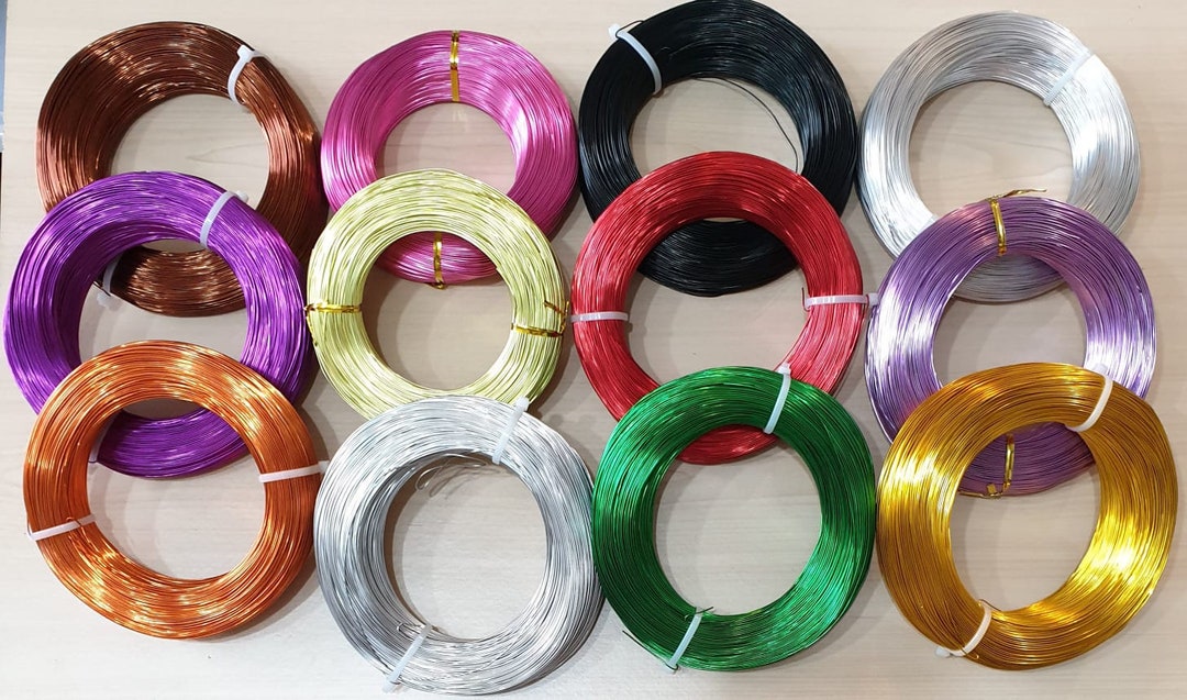 Aluminium Jewellery Craft Wire 12 Colour Mix 3 Metres to 10 Metres per ...