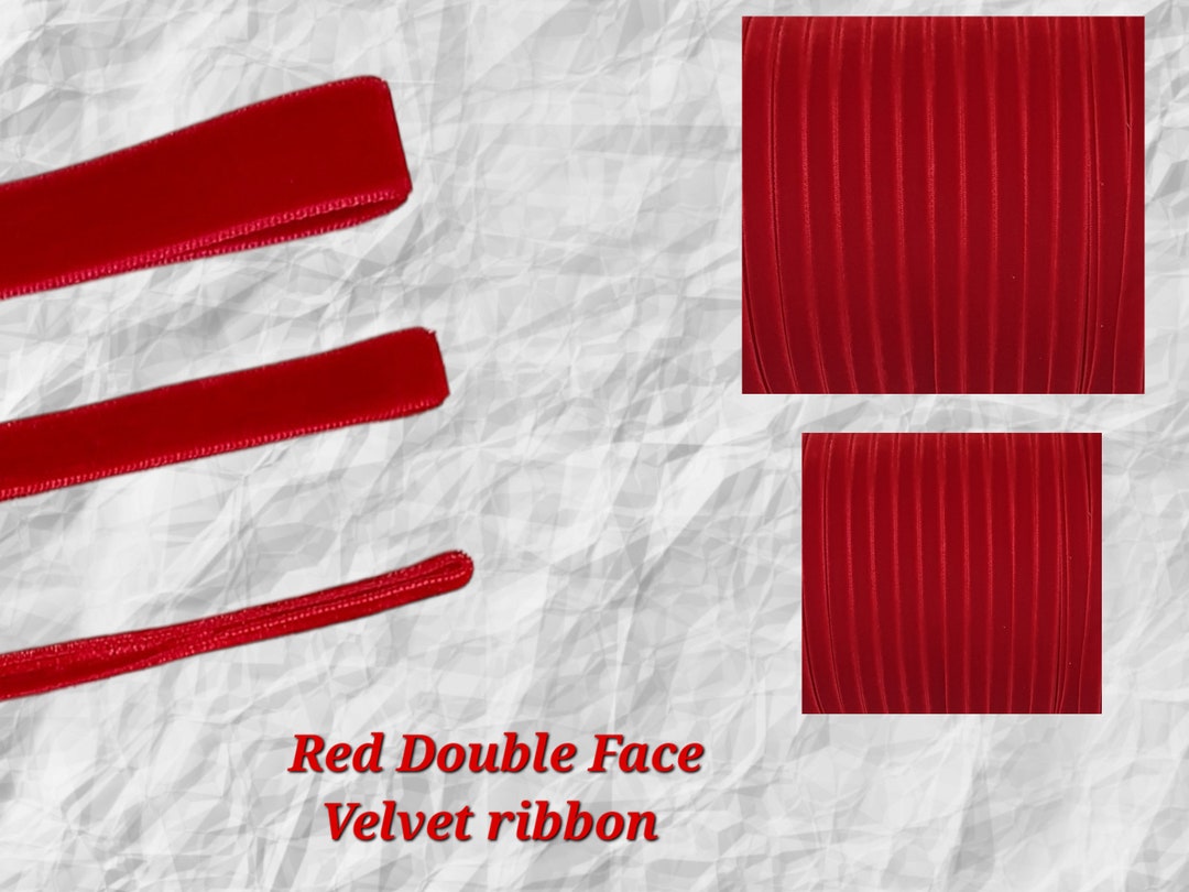 Double Face Luxury Red Velvet Ribbon 3mm 5mm 7mm 10mm 13mm 16mm 20mm ...