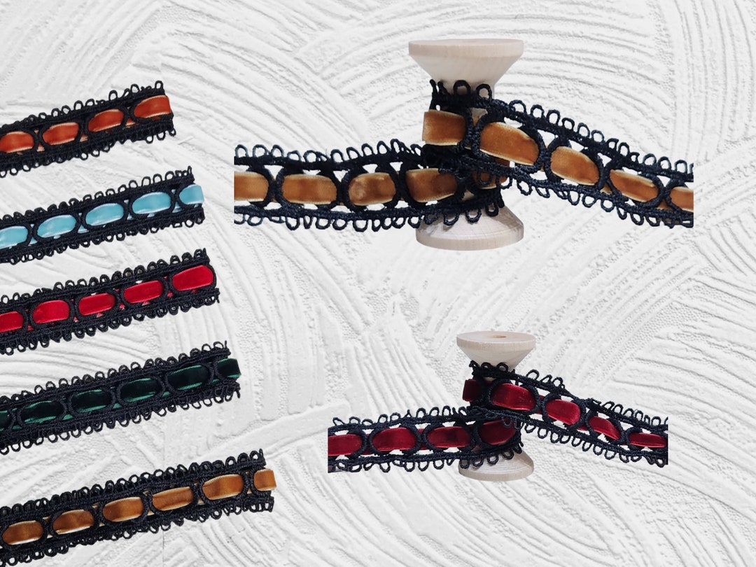 Velvet Lace Trim Velvet Lace Ribbon Trimming - Etsy