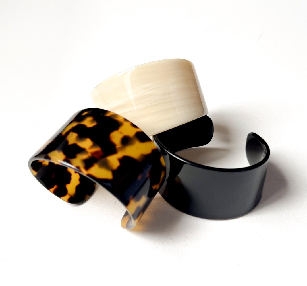 Tortoise Shell Cuff Bracelet: Handmade Italian Acetate Bangle - Etsy