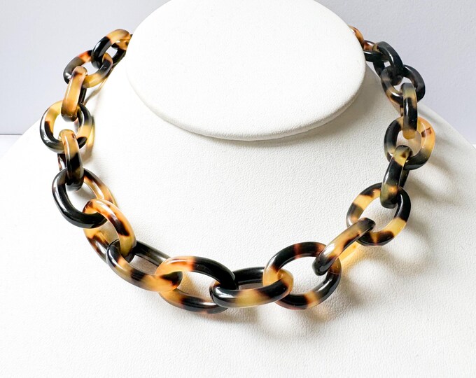 Tortoise Shell Chunky Chain Necklace Available in Three Sizes Handmade ...
