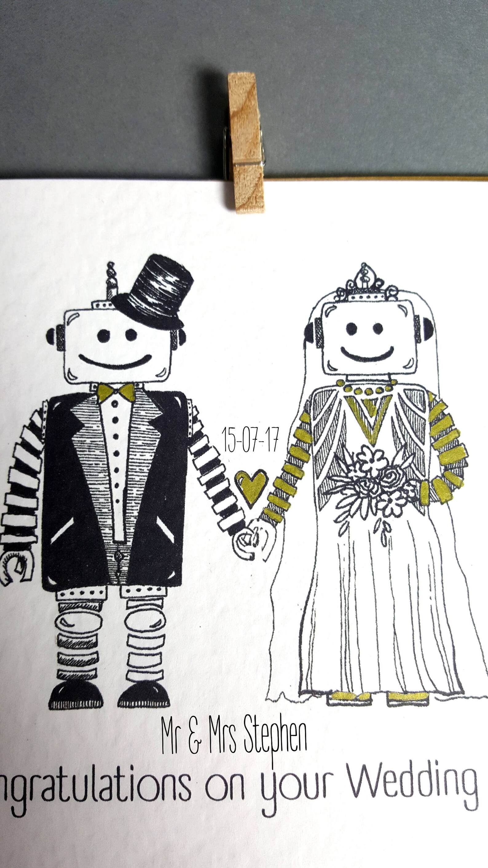 Personalised Robot Love Wedding Card Handmade | Etsy