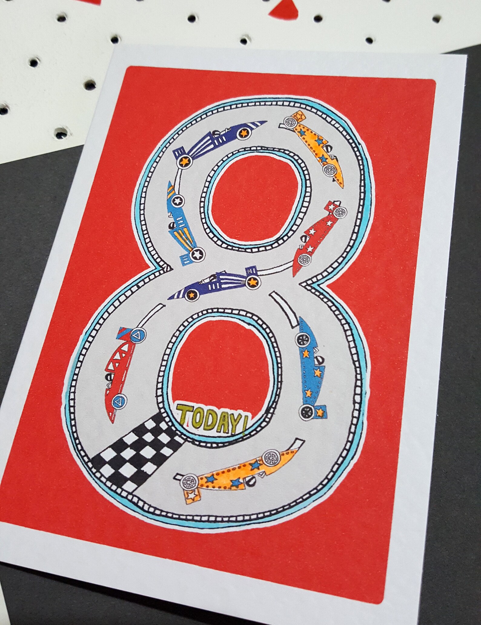 Children's Racing Car Age Birthday Card Boys Age 5 Card - Etsy