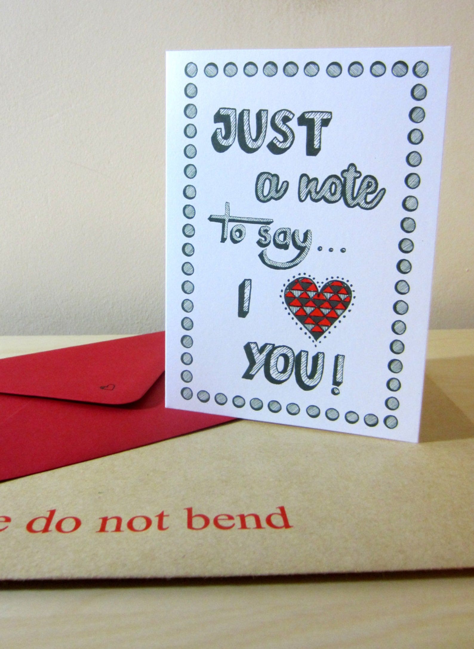 Love Note Handmade Typography Valentines Card A Note to Say I - Etsy