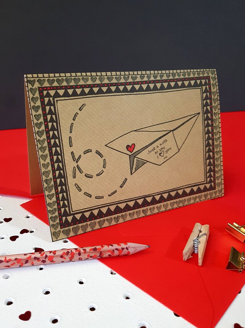Paper Plane Love Note Valentines//anniversary//just Because | Etsy