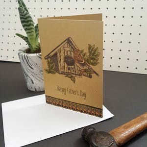 Father's Day Illustrated Bird Box Card //happy - Etsy