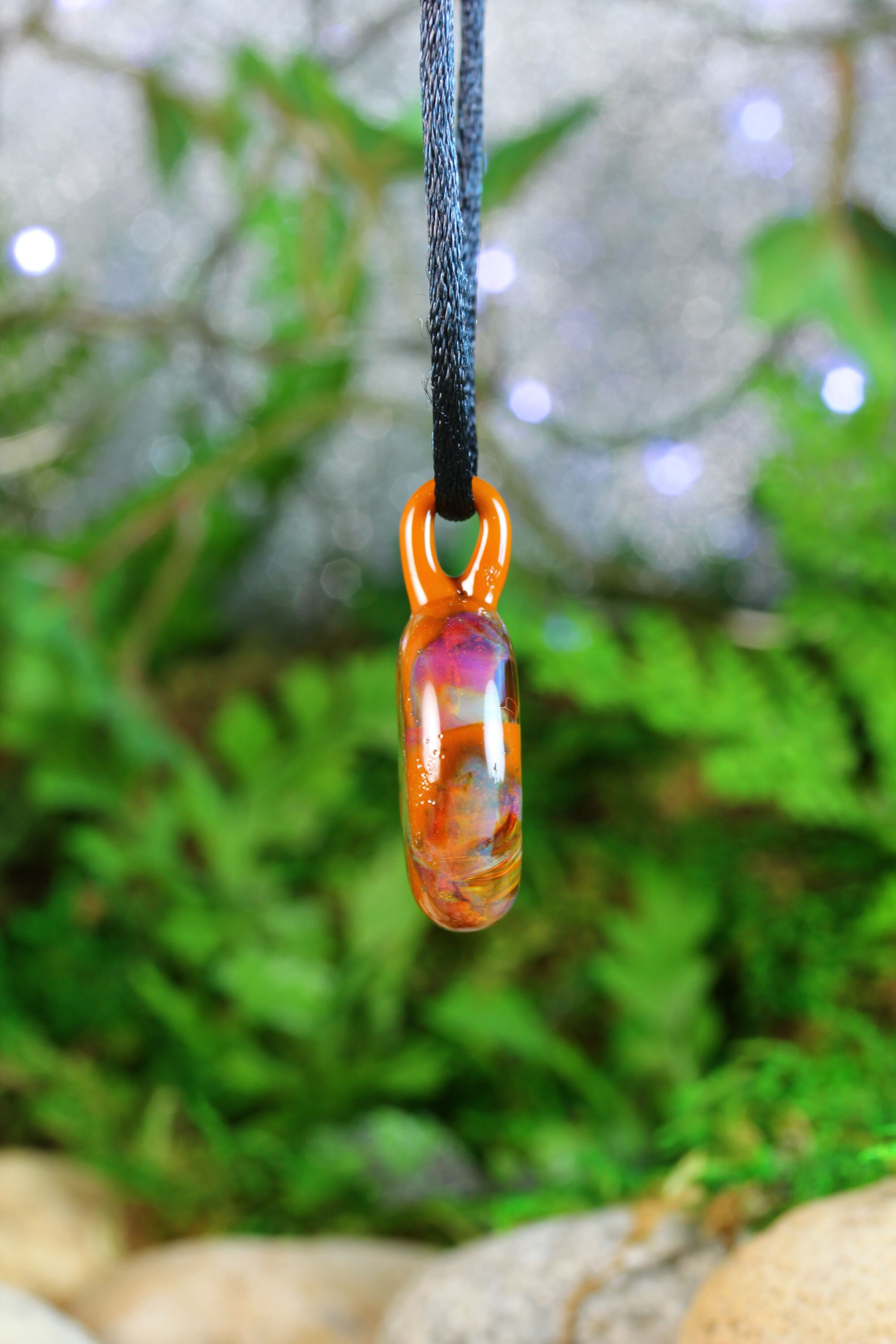 Lampwork Round Glass Jewelry // Borosilicate Glass // Boro Pendant ...