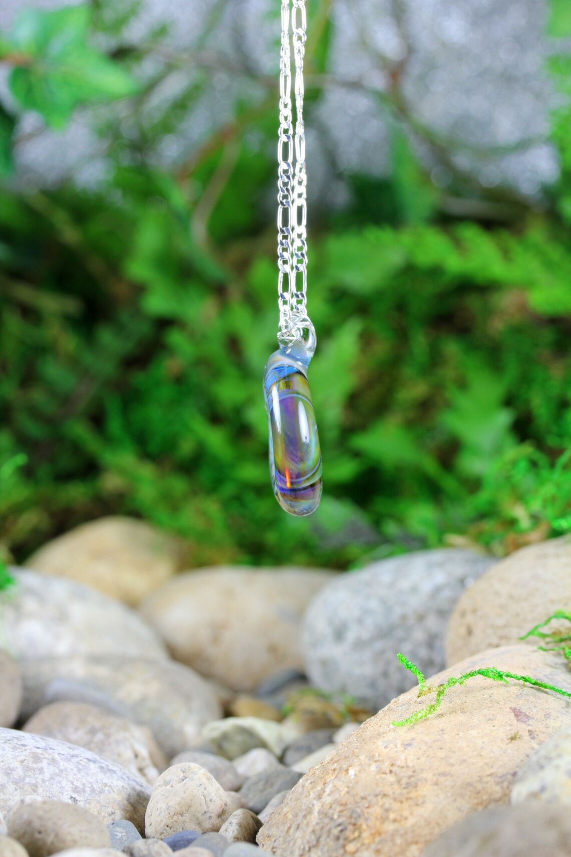 Iridescent Light Lampwork Pendant // Boro/borosilicate Glass - Etsy