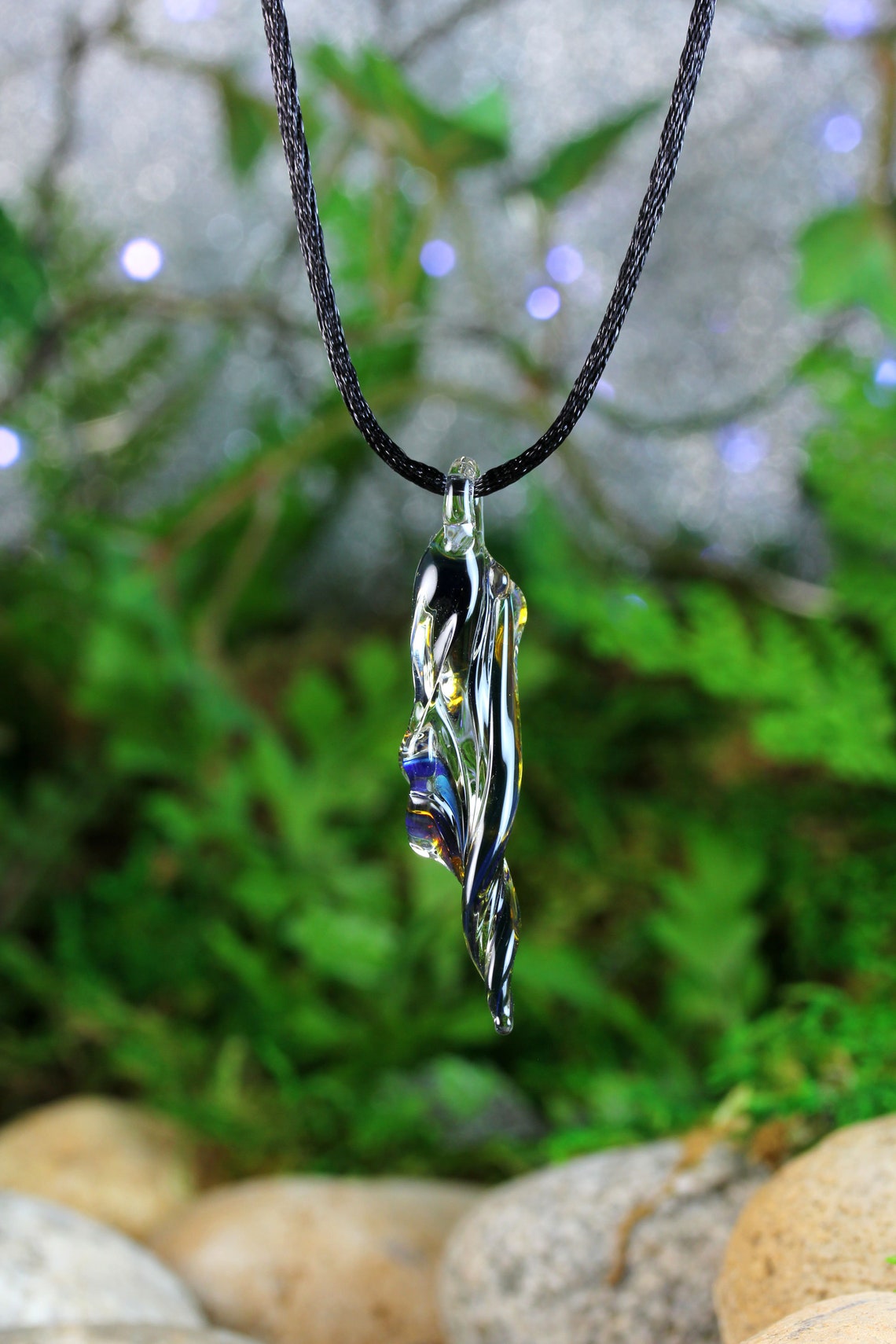 Hand Blown Branch Pendant // Lampwork Jewelry // Borosilicate Glass ...