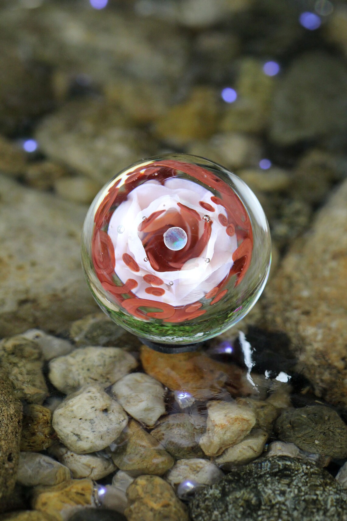 Handmade Lampwork Flower Marble borosilicate / Boro Glass W/ - Etsy