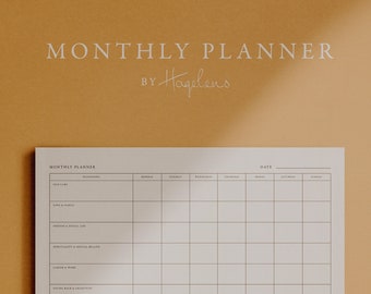 Minimalist Monthly Planner Printable: A4 Instant Download (PDF) - Etsy