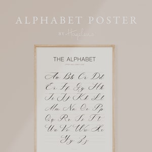 Cursive Handwriting Chart, Minimalist Printable Alphabet ABC Poster ...
