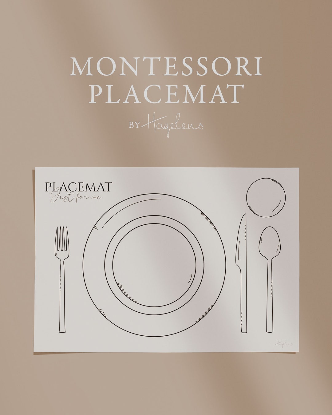 Montessori Placemat by Hagelens, Montessori Printable Placemat ...