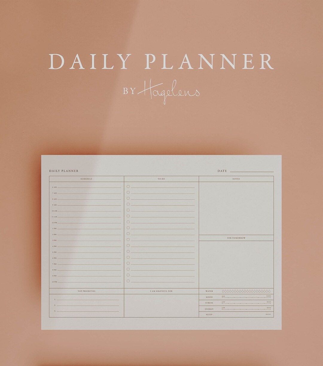 Minimalist Daily Planner: Gratitude & Priorities (A4 Printable) - Etsy