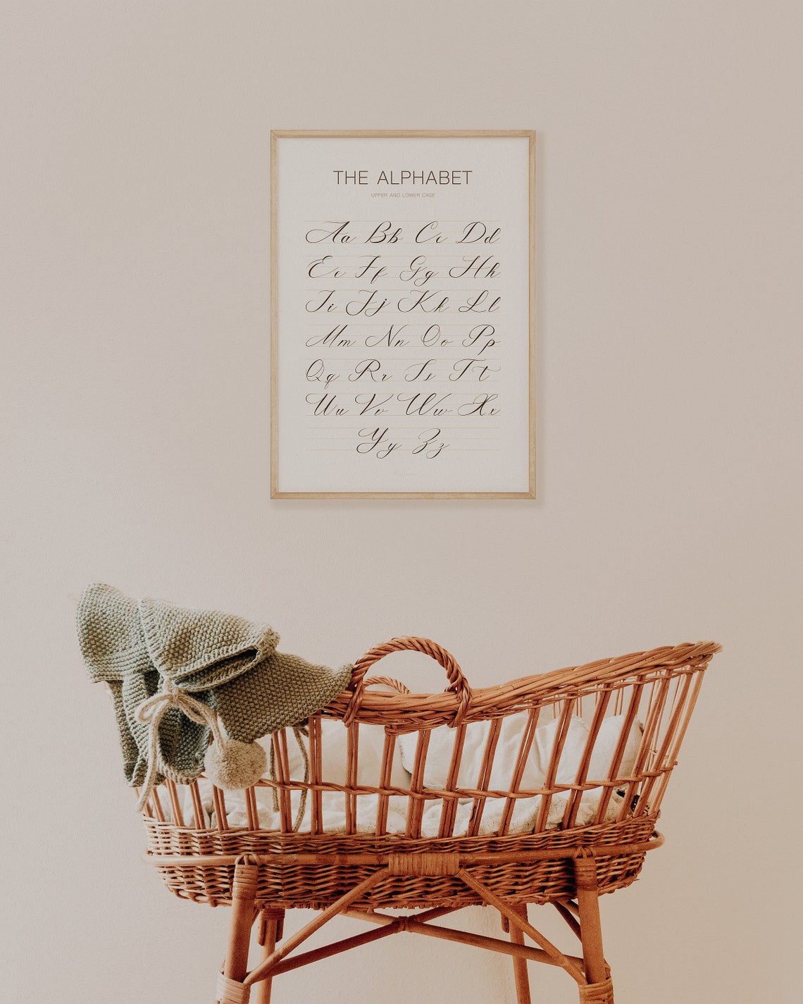 Cursive Handwriting Chart, Minimalist Printable Alphabet ABC Poster ...