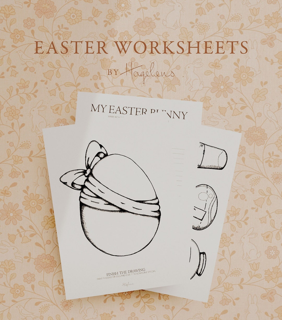 Easter Drawing Prompts: Kids Coloring Pages, Art Journal (A4 PDF ...