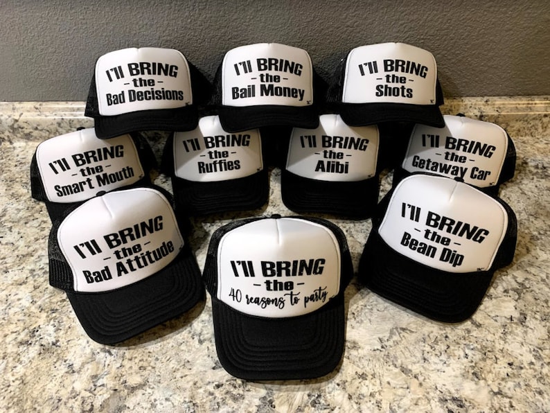 Group Party Trucker Hat | Fill in the Blank Hats | I’ll Bring the Party ...