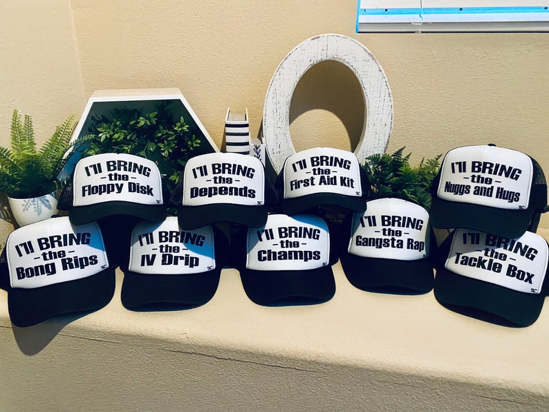 Group Party Trucker Hat | Fill in the Blank Hats | I’ll Bring the Party ...