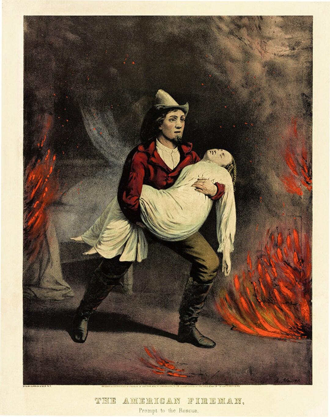 American Fireman, Prompt to the Rescue - Etsy