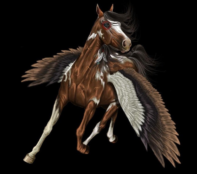 Native American Spirit of the Horse Cross Stitch Pattern 14 Ct Aida 140 ...