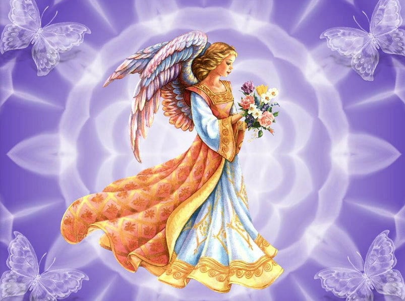 Angel With Flowers and Butterflies Cross Stitch Pattern 14 or 18 Ct ...