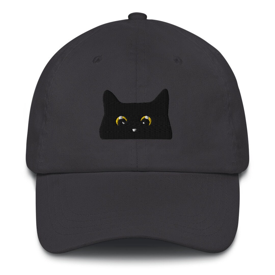 Black Cat Hat, Embroidered Dad Hat, Peeking Cat Baseball Cap, Cat Lover ...