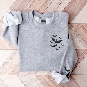 Embroidered Bats Sweatshirt, Halloween Sweatshirt, Frickin Bats, Spooky ...