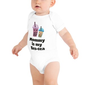 Funny Boba Tea Baby Bodysuit, Bubble Tea Baby Outfit, Mommy is My Bes ...